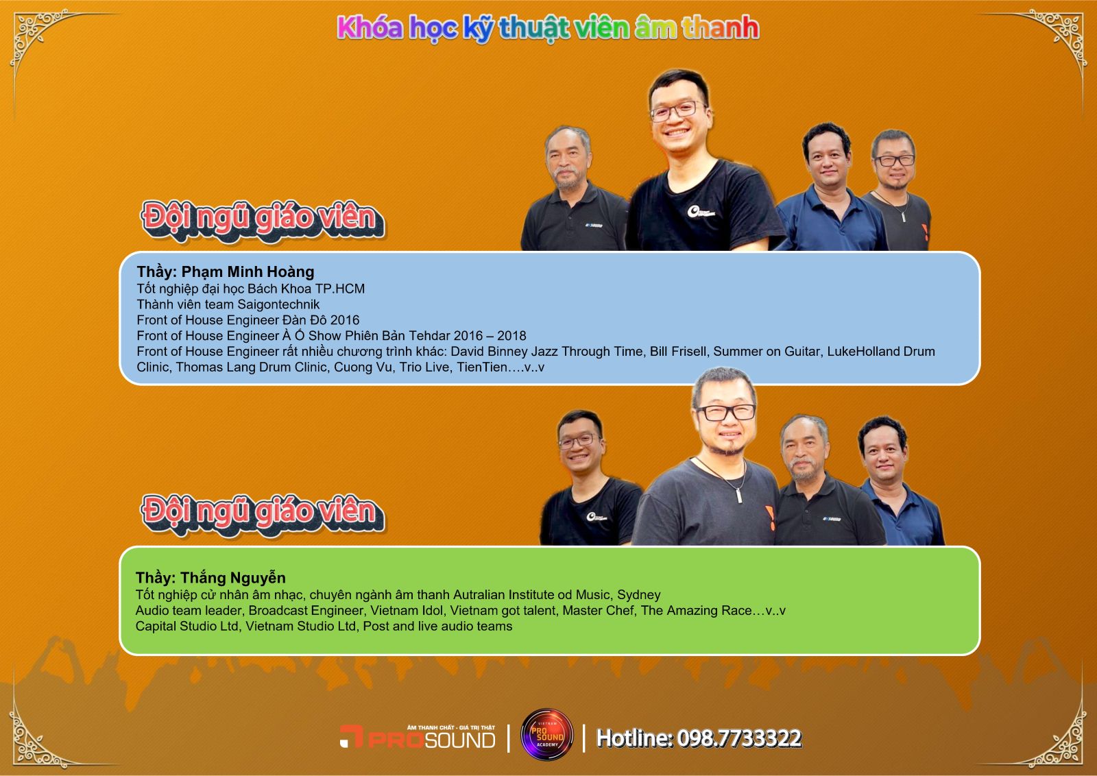 Khóa Học Kỹ Thuật Viên Âm Thanh Chuyên Nghiệp - Pro Sound Việt Nam